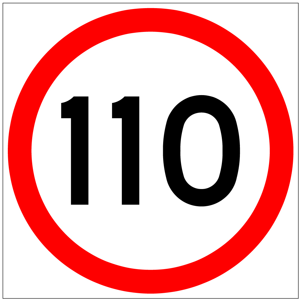 110 Speed Limit 600x600x6mm Corflute Sign RM4 V1 110 110 Speed Limit 600x600x6mm Corflute Sign RM4 V1 110