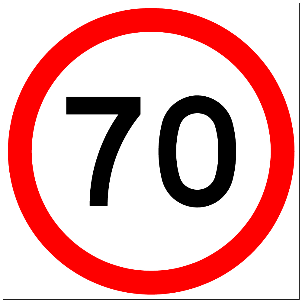 70 Speed Limit 600x600x6mm Corflute Sign RM4 V1 70 70 Speed Limit 600x600x6mm Corflute Sign RM4 V1 70